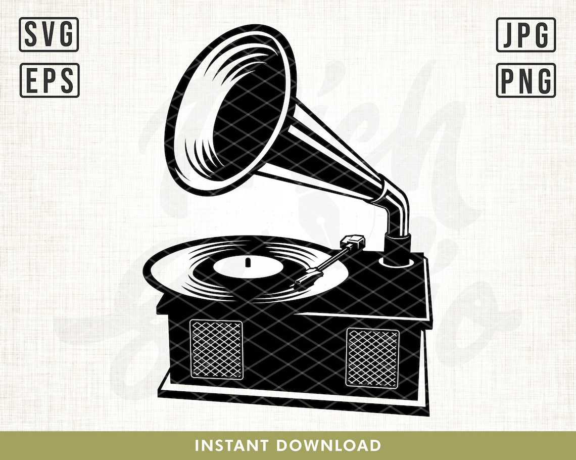 Retro Record Player SVG Vinyl Record Player Svg Record - Etsy UK
