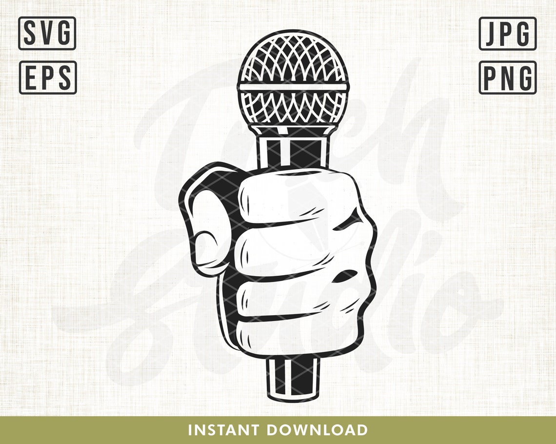 Singer Svg Holding Microphone Svg Audio Svg Sound Svg - Etsy