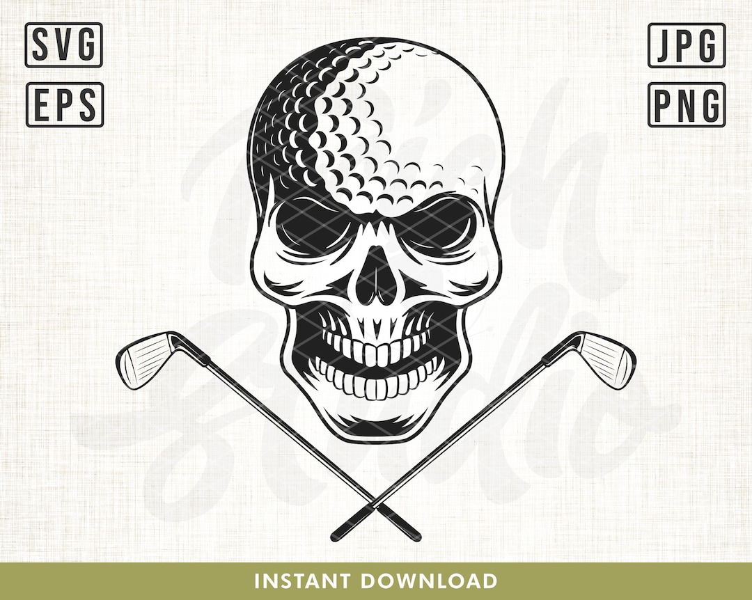 Golf Skull Svg, Golf Shirt Svg, Skull Svg, Golf Svg, Golf Clipart, Golf ...