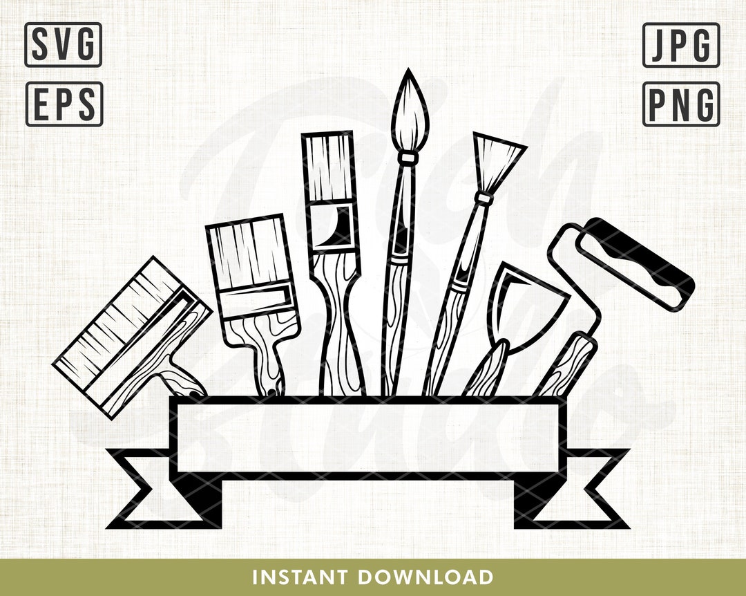 Paint Brush Svg, Painting Tools Svg, Painter Tools Svg, Paint Tools Svg ...