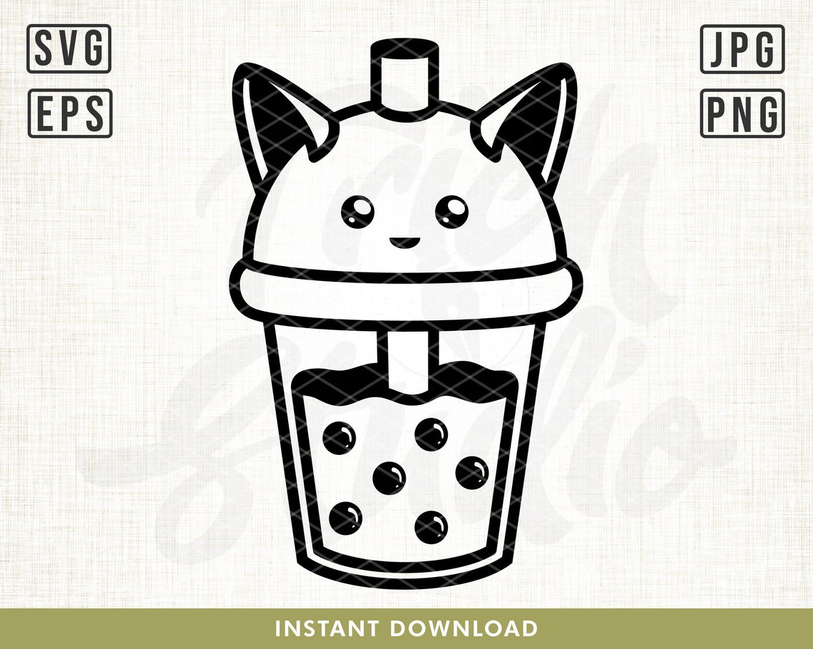 Cute Bubble Tea Svg Boba Tea Cut File Kawaii Drink Cute | Etsy