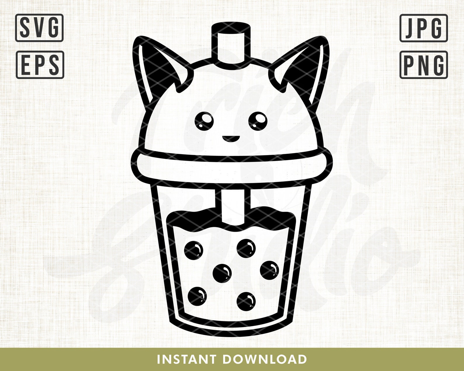 Cute Bubble Tea Svg Boba Tea Cut File Kawaii Drink Cute | Etsy