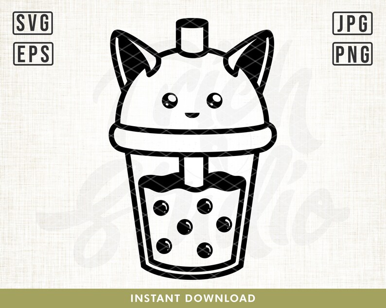 Cute Bubble Tea Svg Boba Tea Cut File Kawaii Drink Cute | Etsy