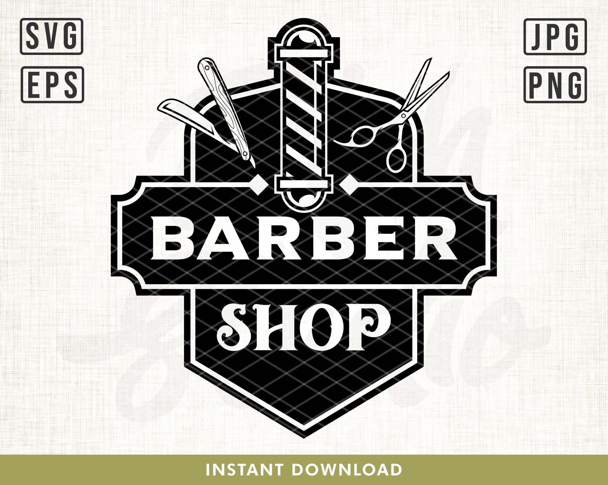 Bishops Barbershop Logo Clipart