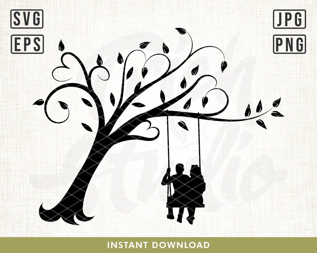 Couple Swing Svg, Tree Swing Svg, Romantic Swing Svg, Couple Svg ...