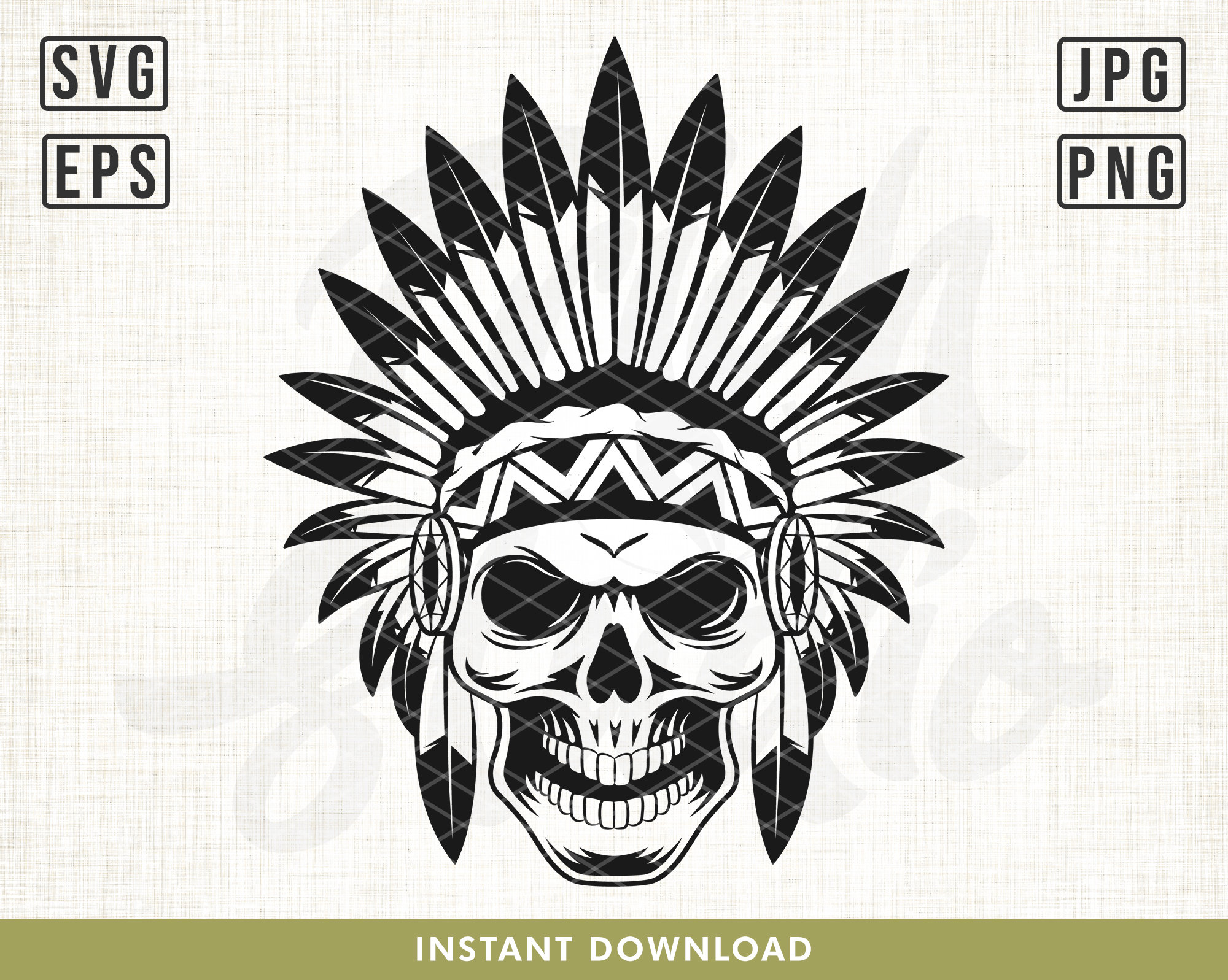 Native American Skull SVG, Indian Skull Svg ,headdress Svg, Skull ...