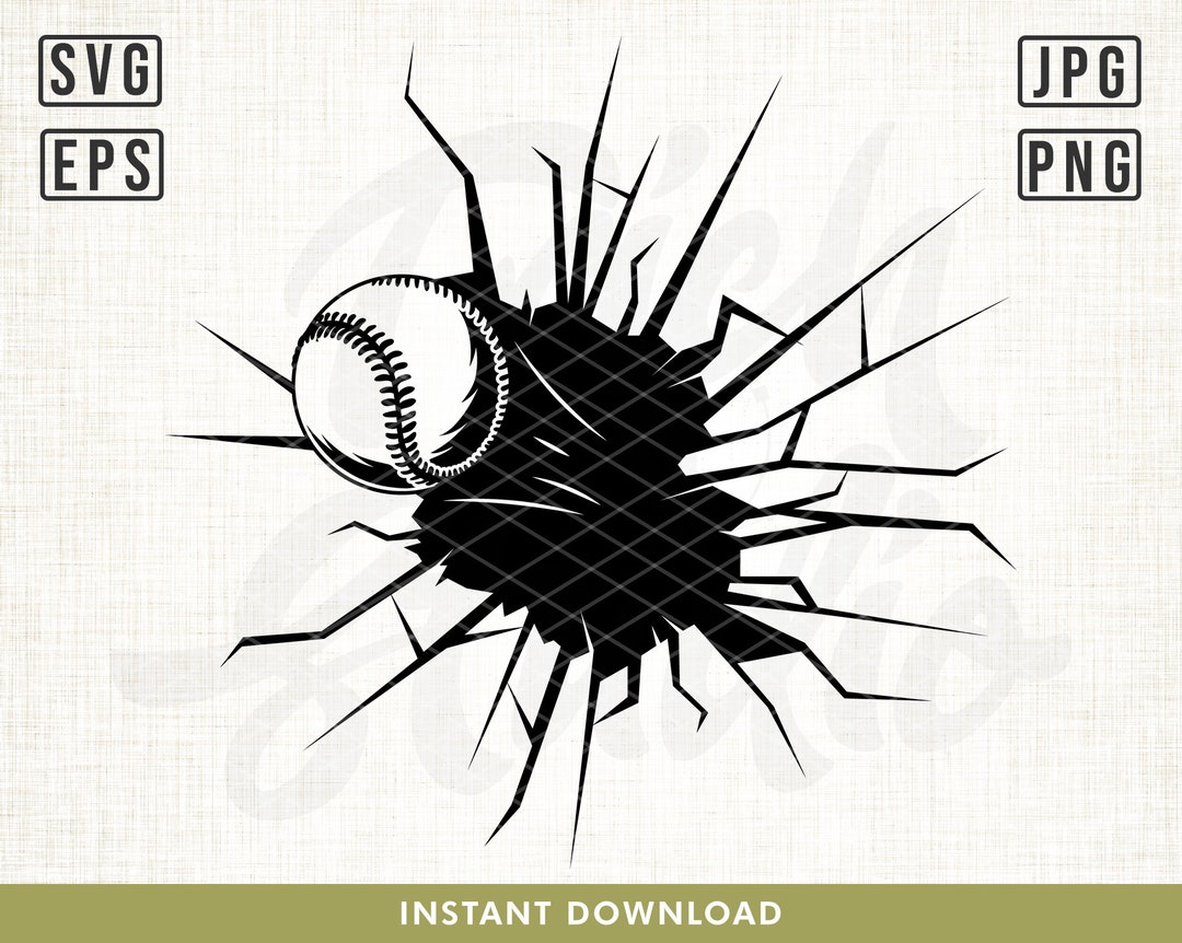 Baseball Wall Smash Svg, Baseball Svg, Baseball Clipart, Baseball Team ...