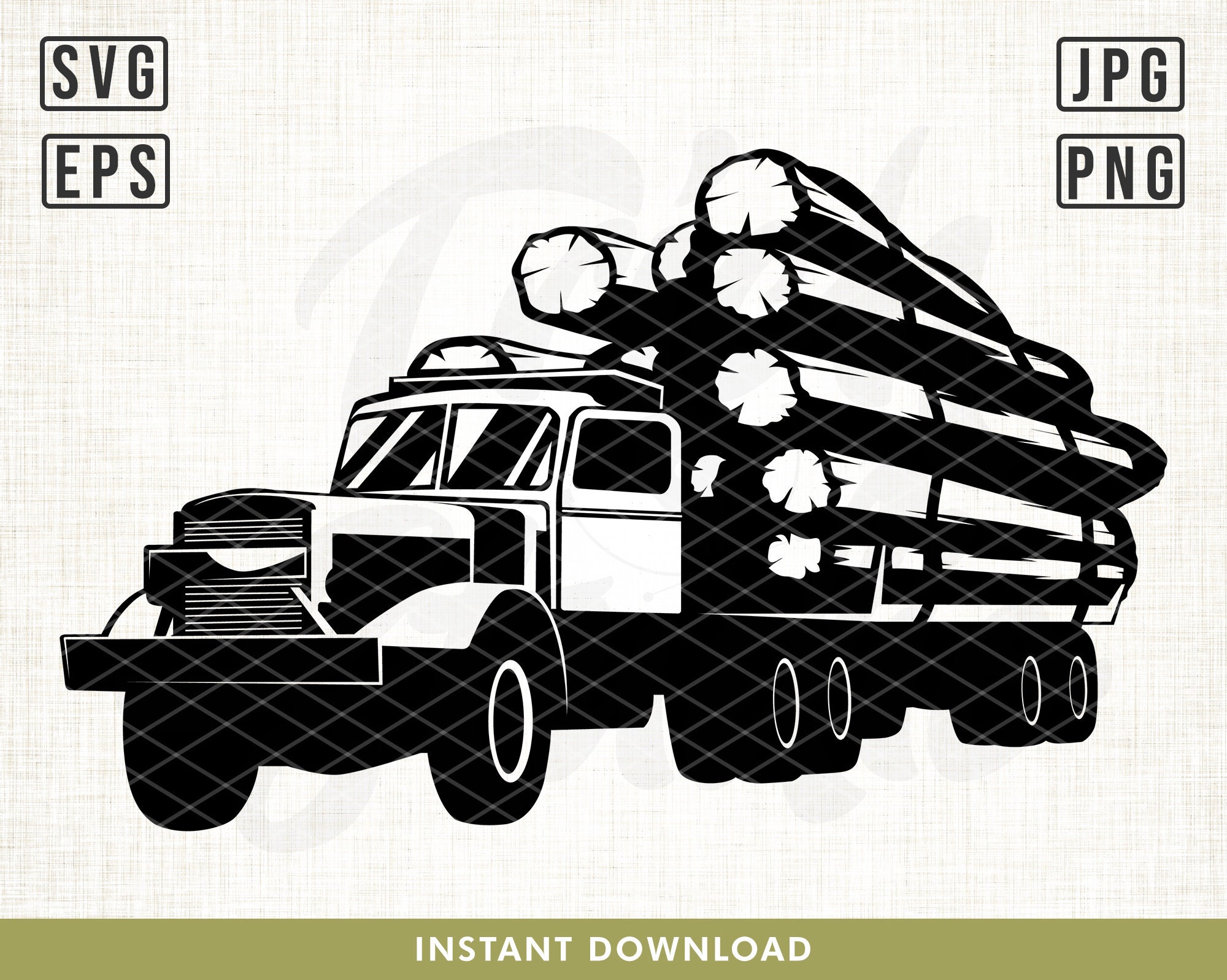 Logging Truck Svg, Logging Truck Clipart, Truck Svg, Logging Truck ...