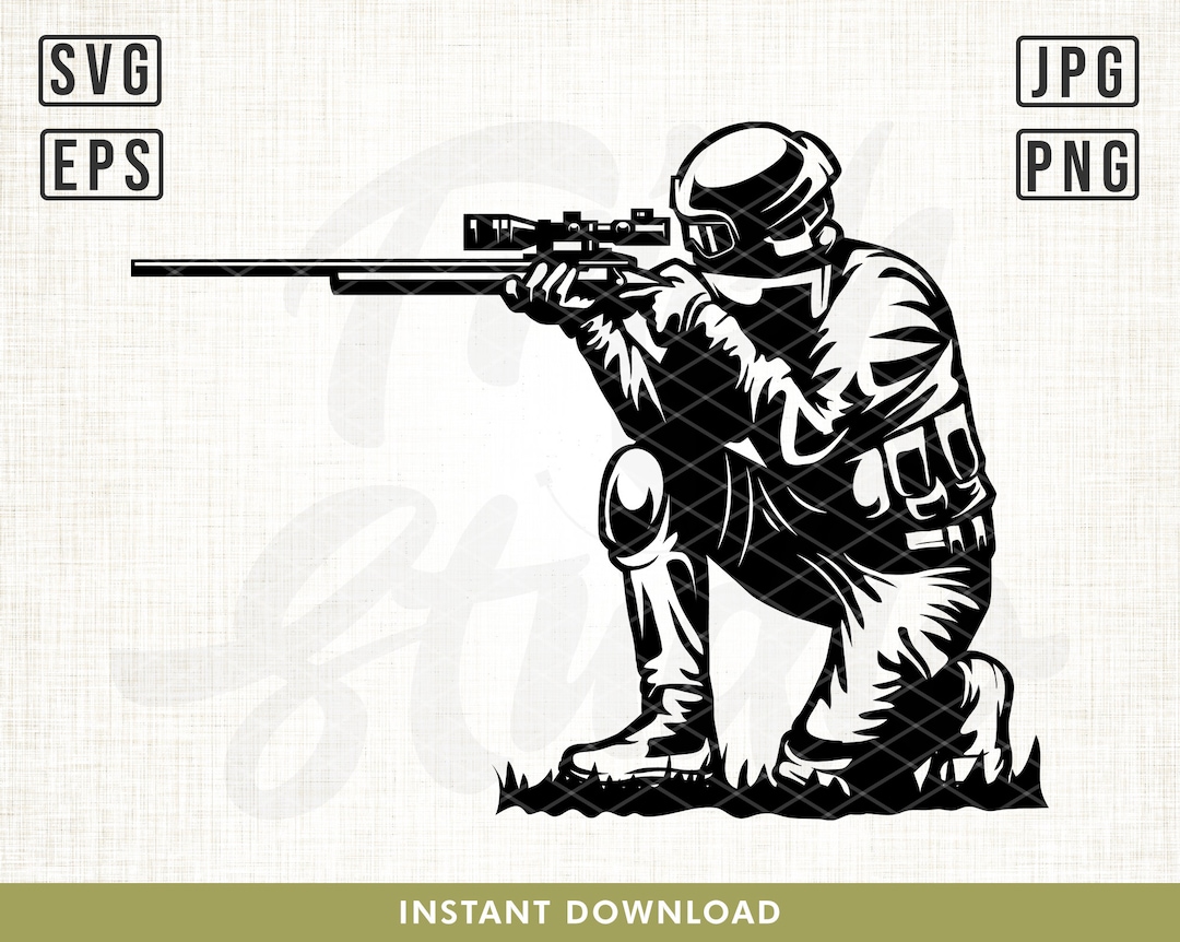Sniper Svg Files, Sniper Rifle Svg, Scope Svg, US Soldier Svg, Military ...