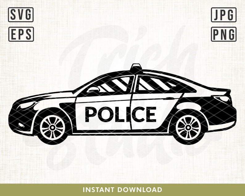 Police Car Svg File, American Cop Svg, USA Emergency Patrol Vehicle 911 ...