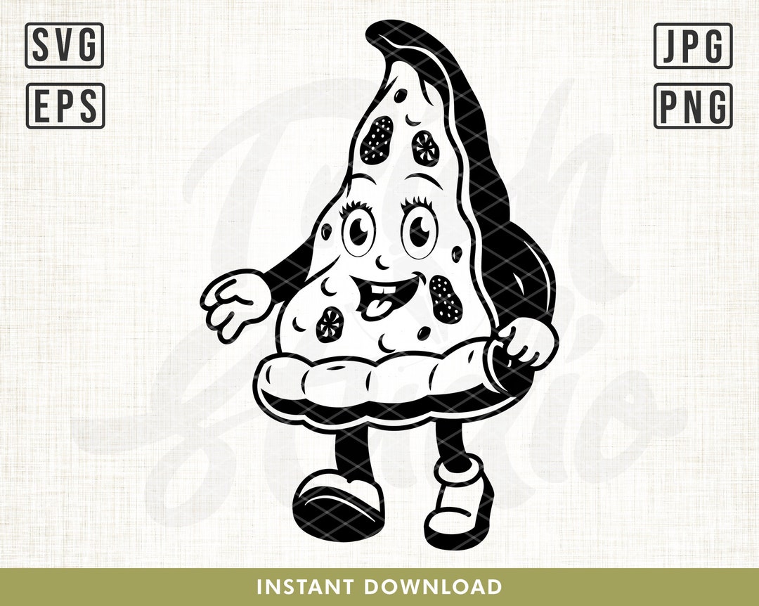 Pizza Walking Svg, Pizza Mascot Svg, Pizza Svg, Walking Pizza Svg ...