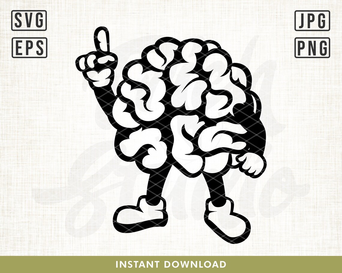 Brain Svg, Mental Health Svg, Brain Mascot Svg, Mind Svg, Mental Svg ...