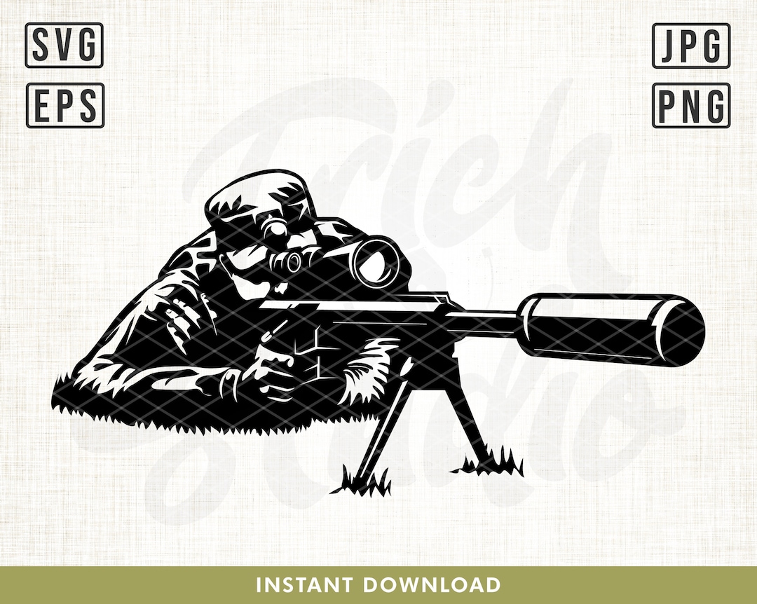 Sniper Svg Files, Sniper Rifle Svg, Scope Svg, US Soldier Svg, Military ...