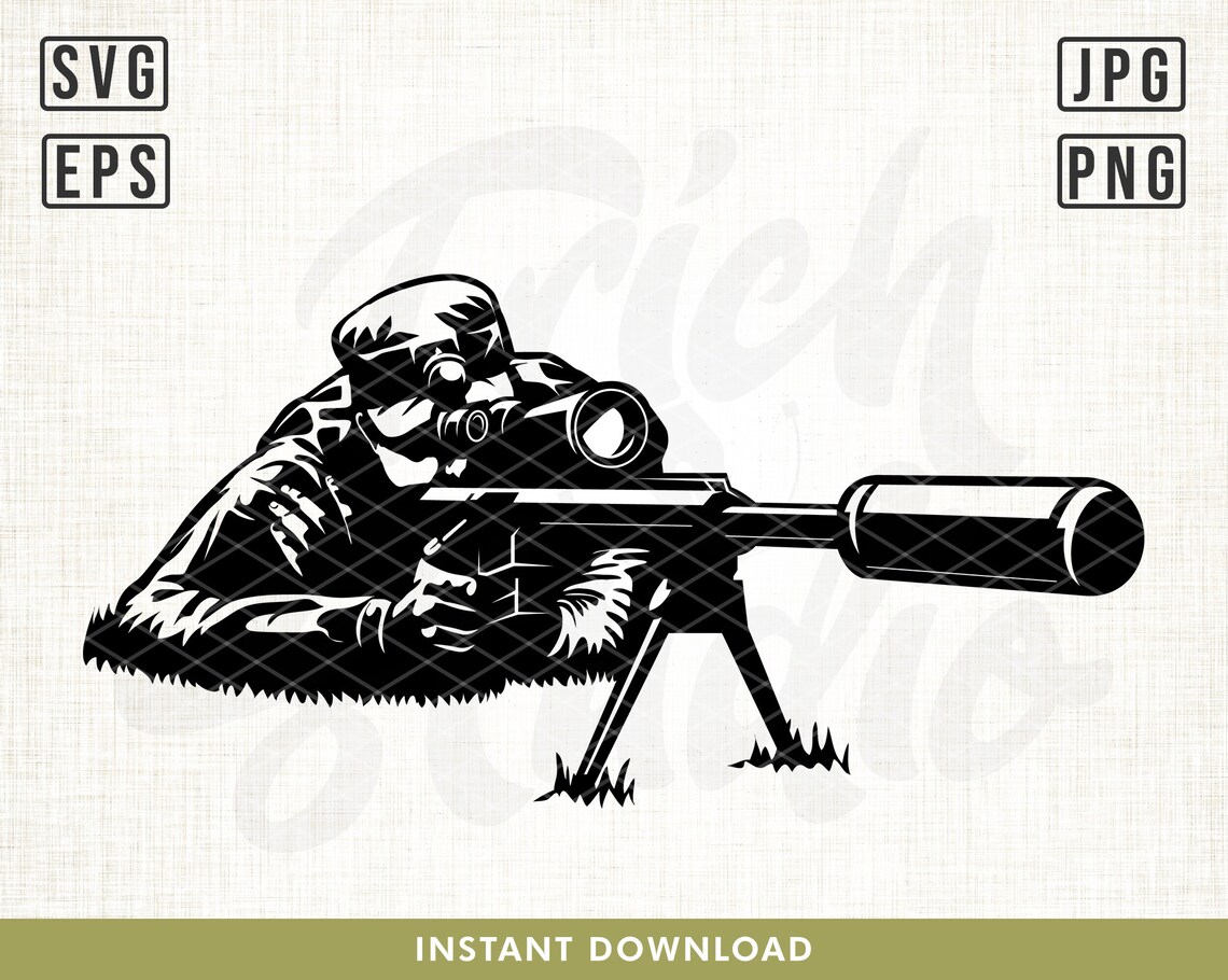 Sniper Svg Files Sniper Rifle svg Scope svg US Soldier svg - Etsy México