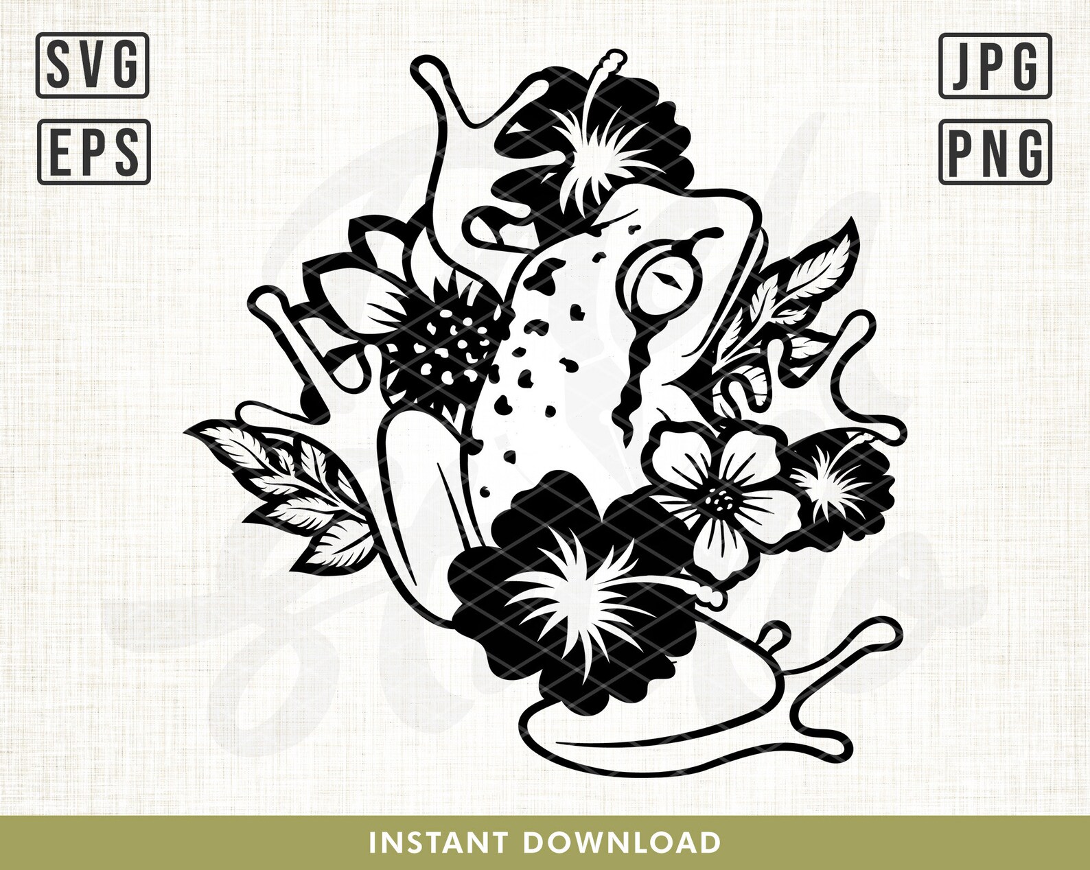 Floral Toad Svg File, Frog Svg, Frog Clipart, Floral Frog Svg, Frog ...