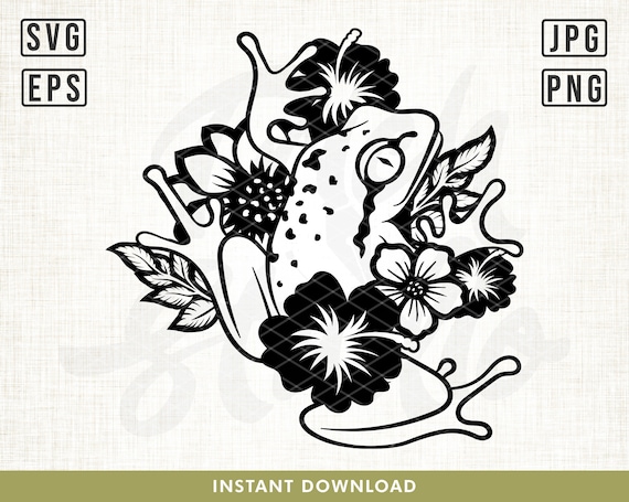 Floral Toad Svg File Frog Svg Frog Clipart Floral Frog Svg - Etsy