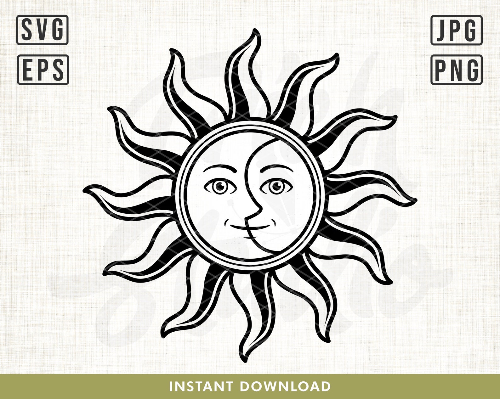 Sun and Moon SVG, Sun Svg, Celestial Svg, Moon Phases, Mystical Svg ...