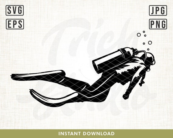 Scuba Diving Svg File Beach Life Svg Swimming Svg Diver | Etsy