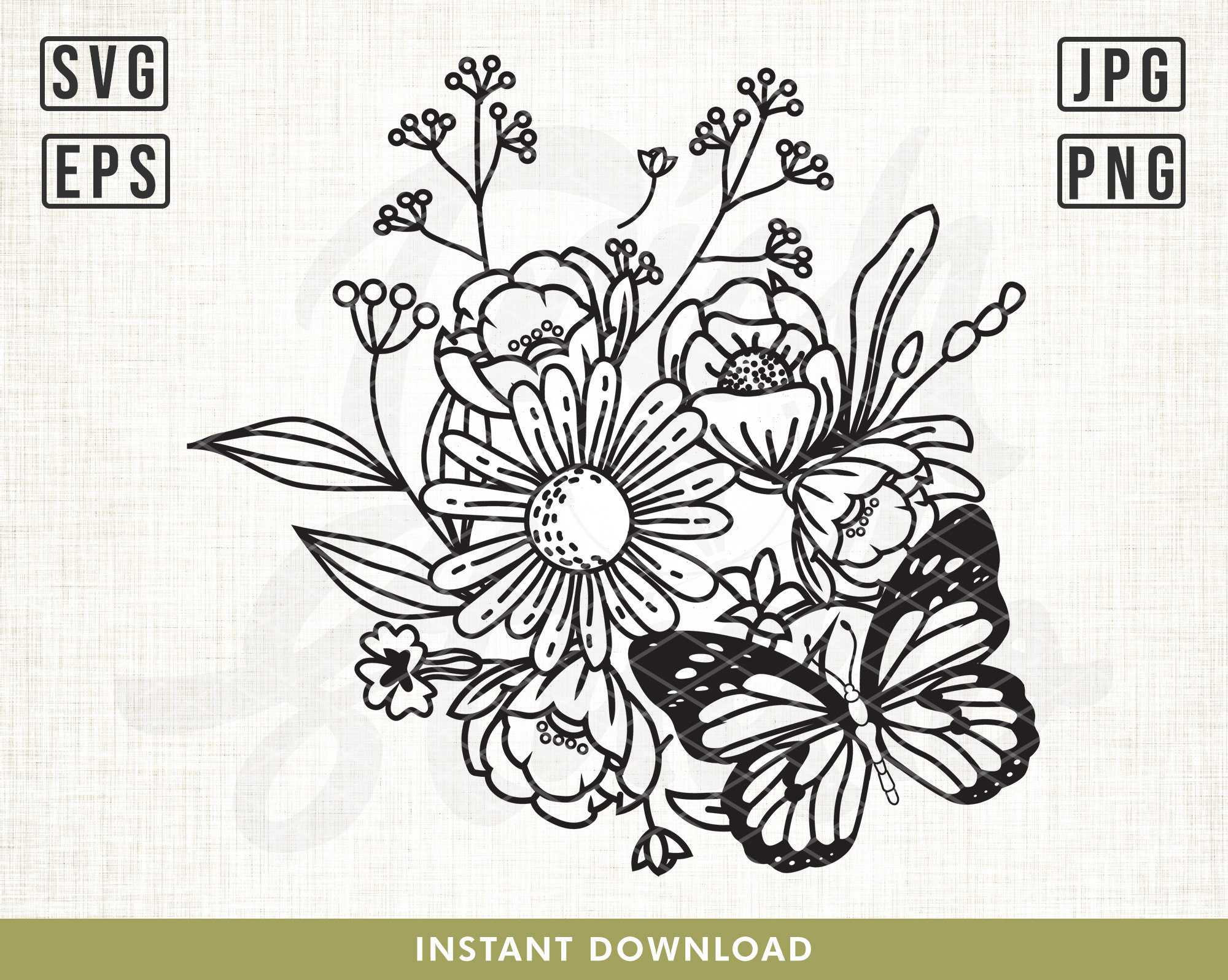 Butterfly Svg Floral Butterfly Svg Butterfly Flower Svg - Etsy