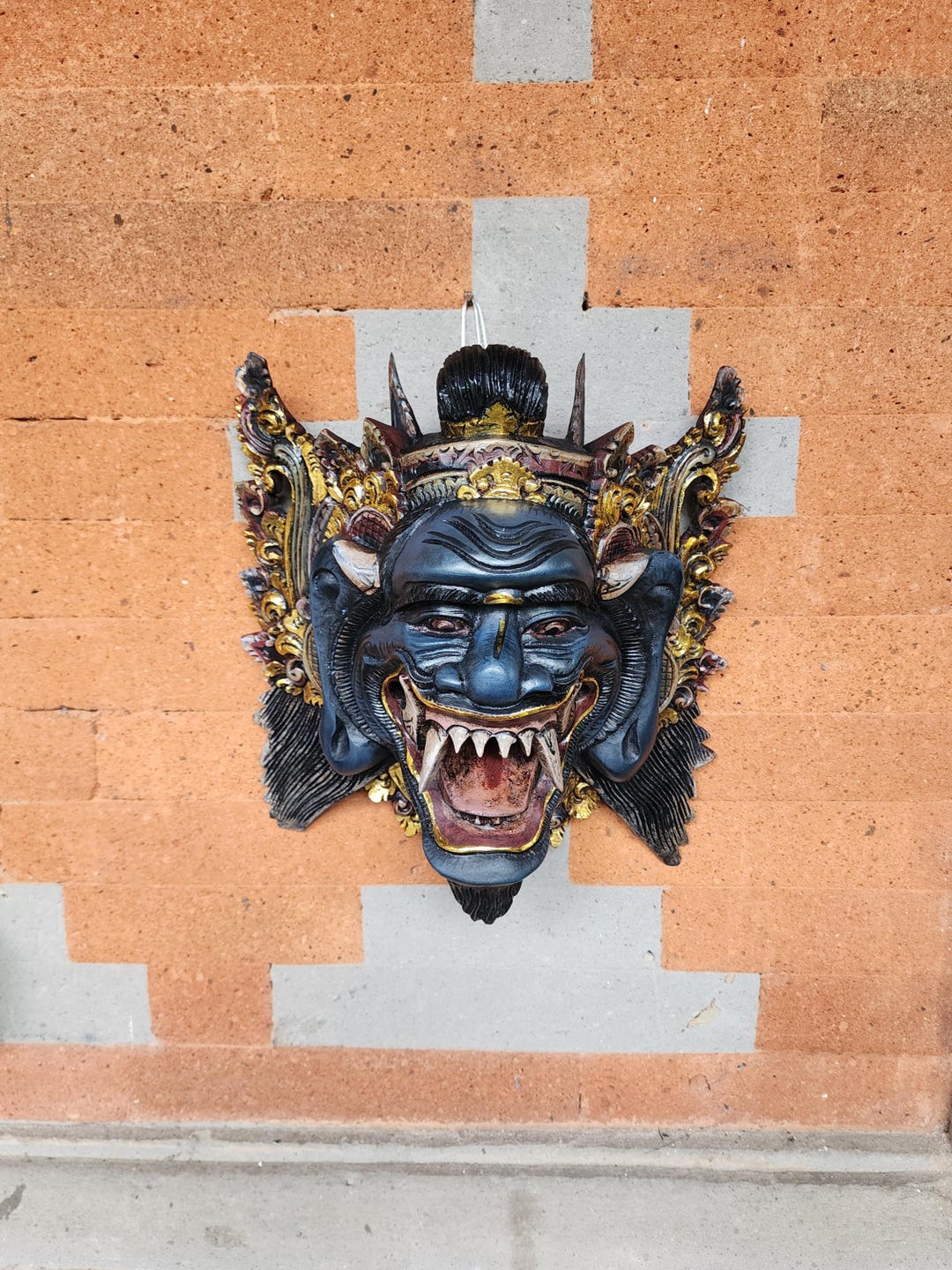 25cm Suratma the Gatekeeper Wooden Mask, Balinese Wooden Mask, Balinese ...