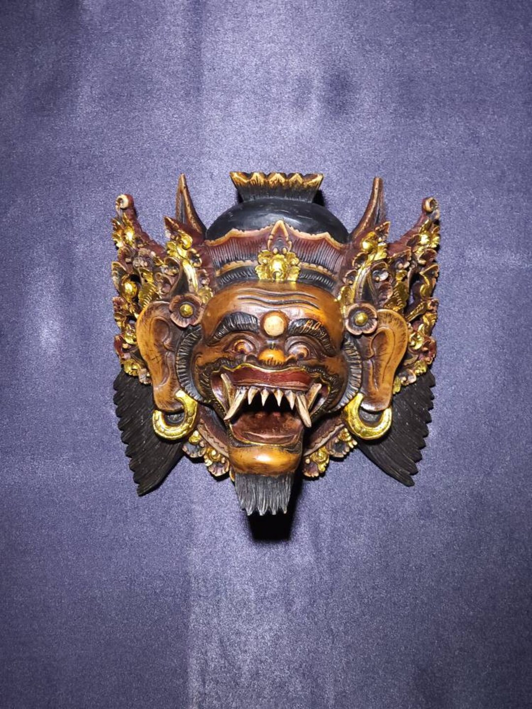 25cm Suratma the Gatekeeper Wooden Mask, Balinese Wooden Mask, Balinese ...