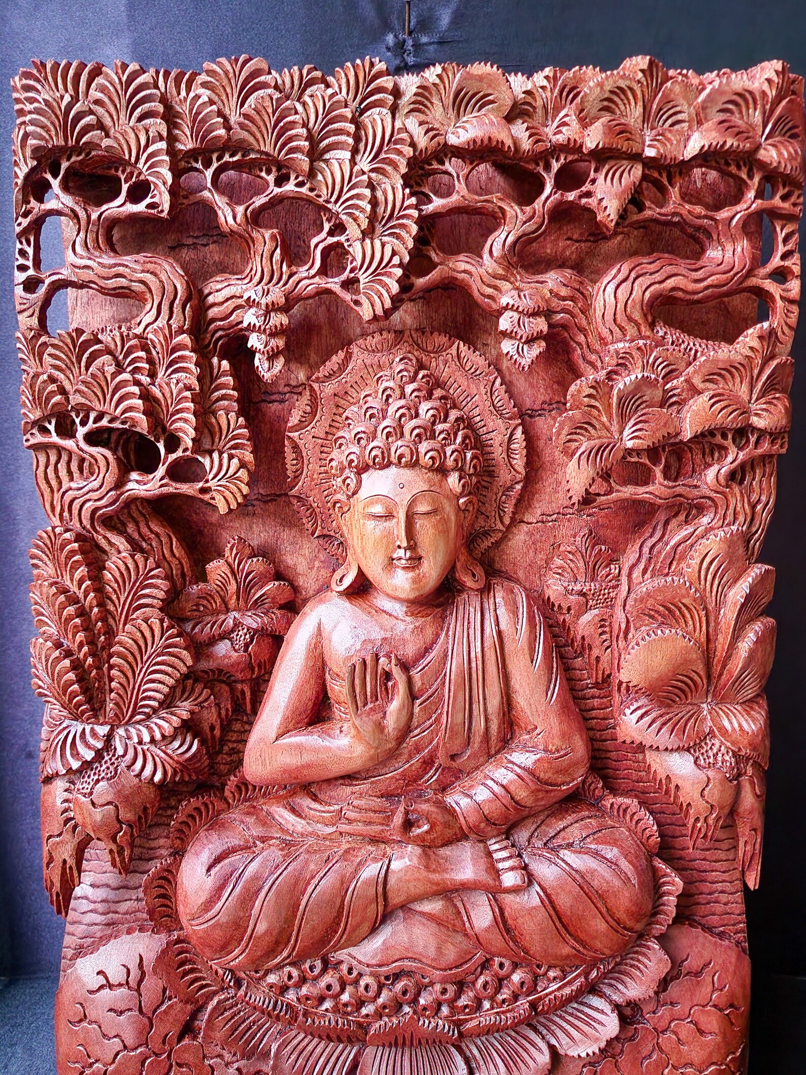 Handmade Balinese Buddha Wood Carving 49cm X 33cm X 7cm Wood - Etsy