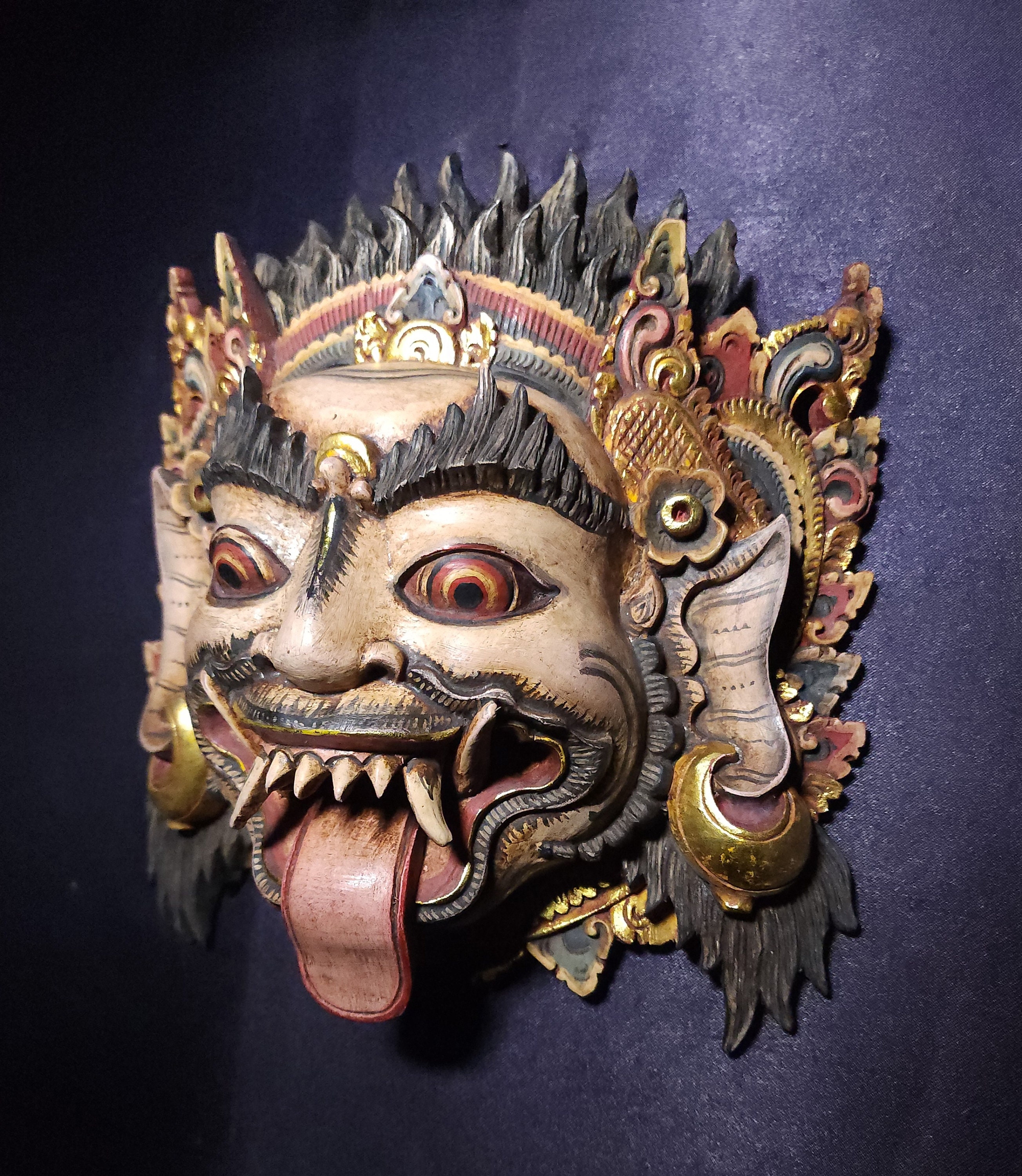Wooden Kali Goddess Mask Art Wooden Mask Balinese Mythology - Etsy