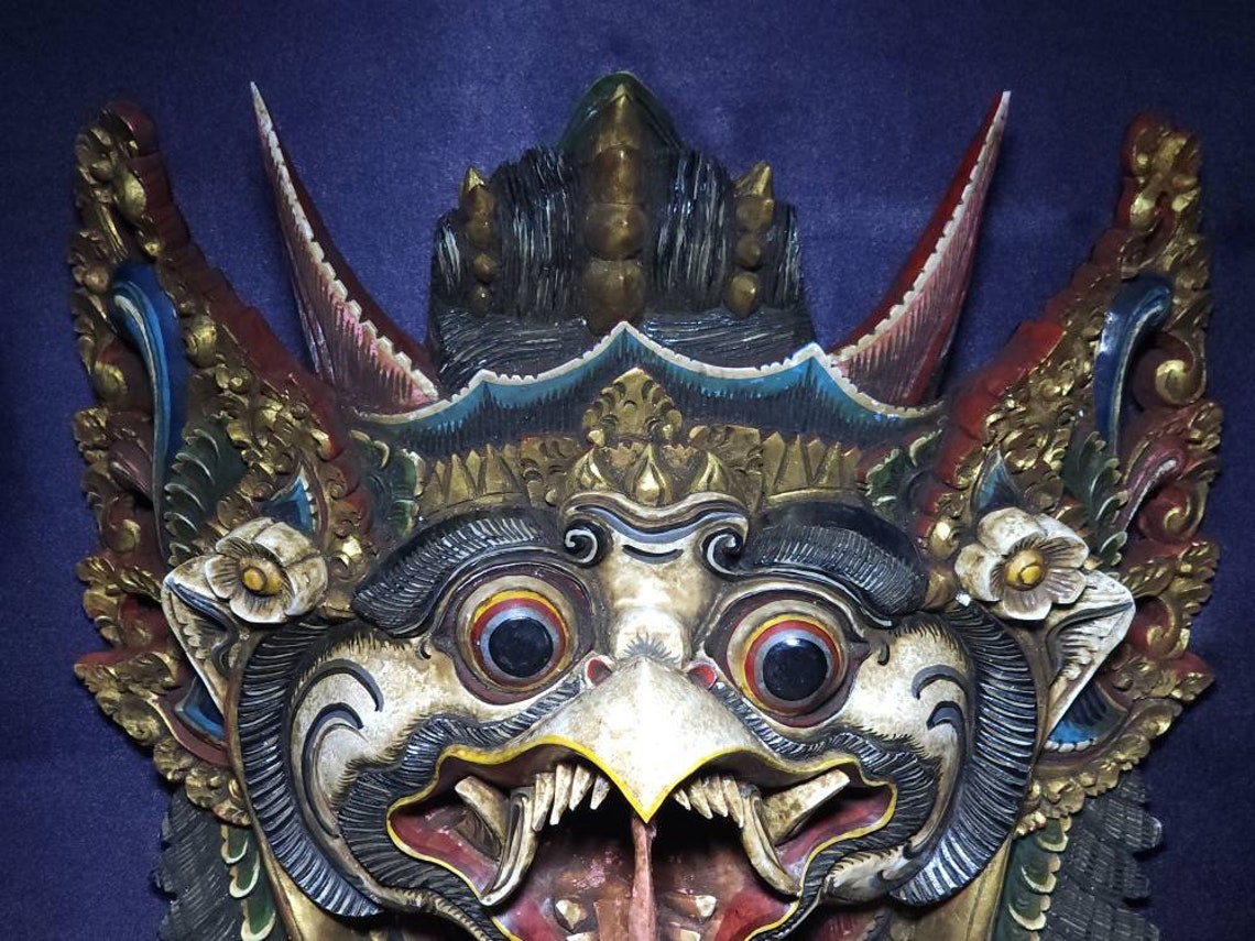 34cm Wooden Garuda Mask Art Wooden Balinese Mask Wall Decor - Etsy