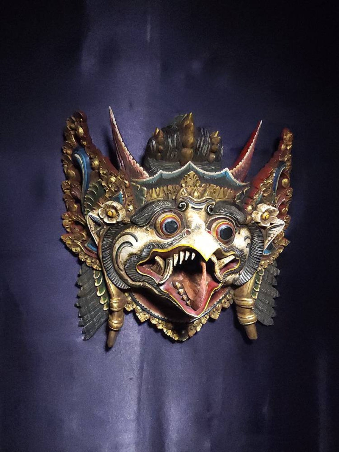 34cm Wooden Garuda Mask Art Wooden Balinese Mask Wall Decor - Etsy