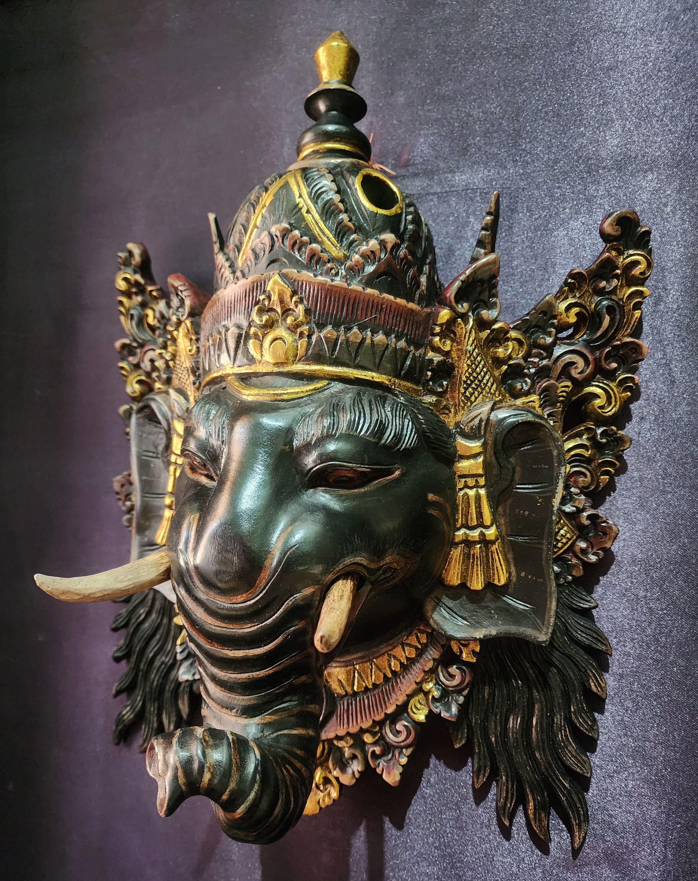 Wooden Lord Ganesh Mask Wooden Mask Balinese Mythology - Etsy