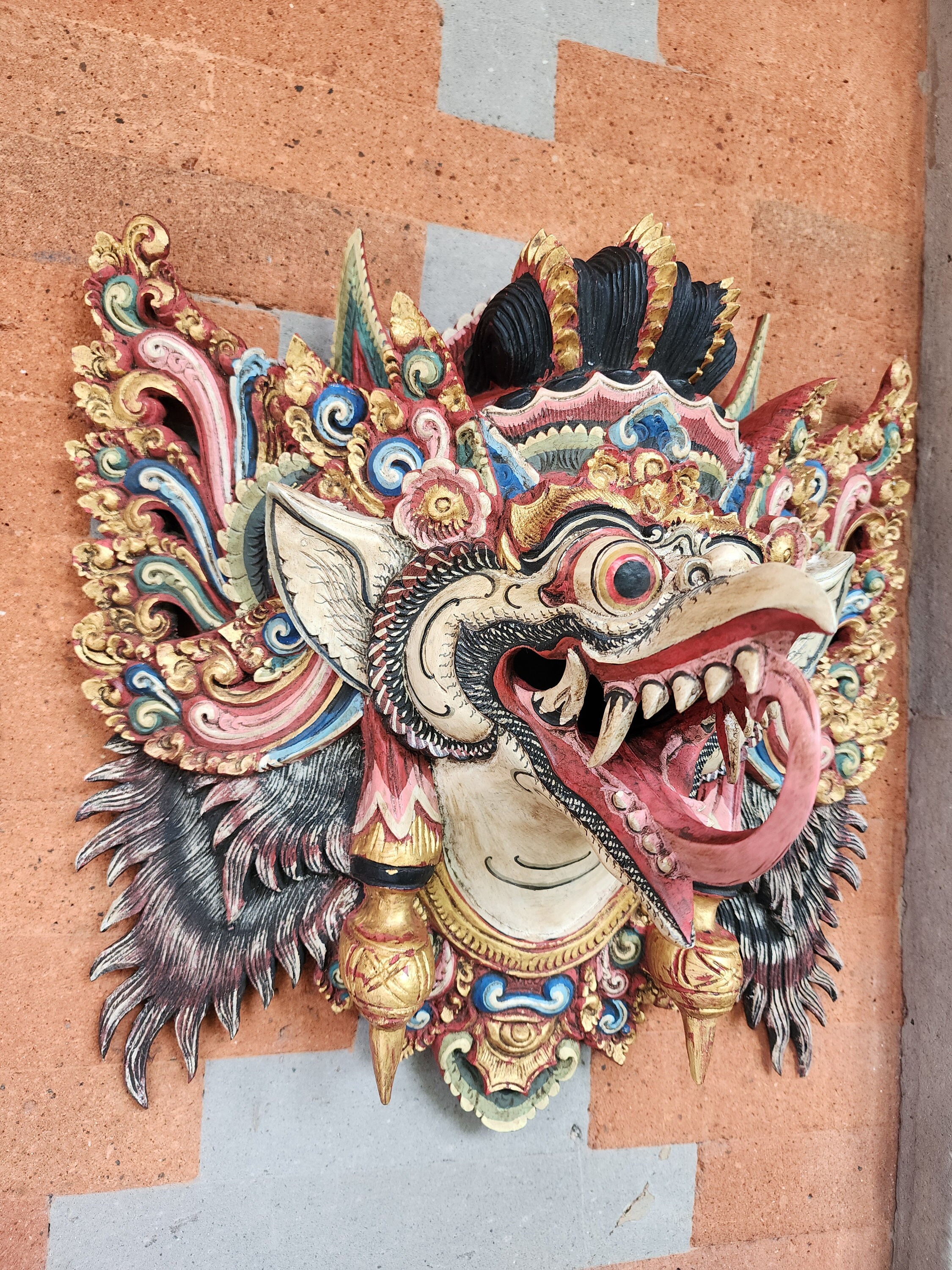 34 Cm Wooden Garuda Mask Art, Wooden Balinese Mask , Wall Decor ...