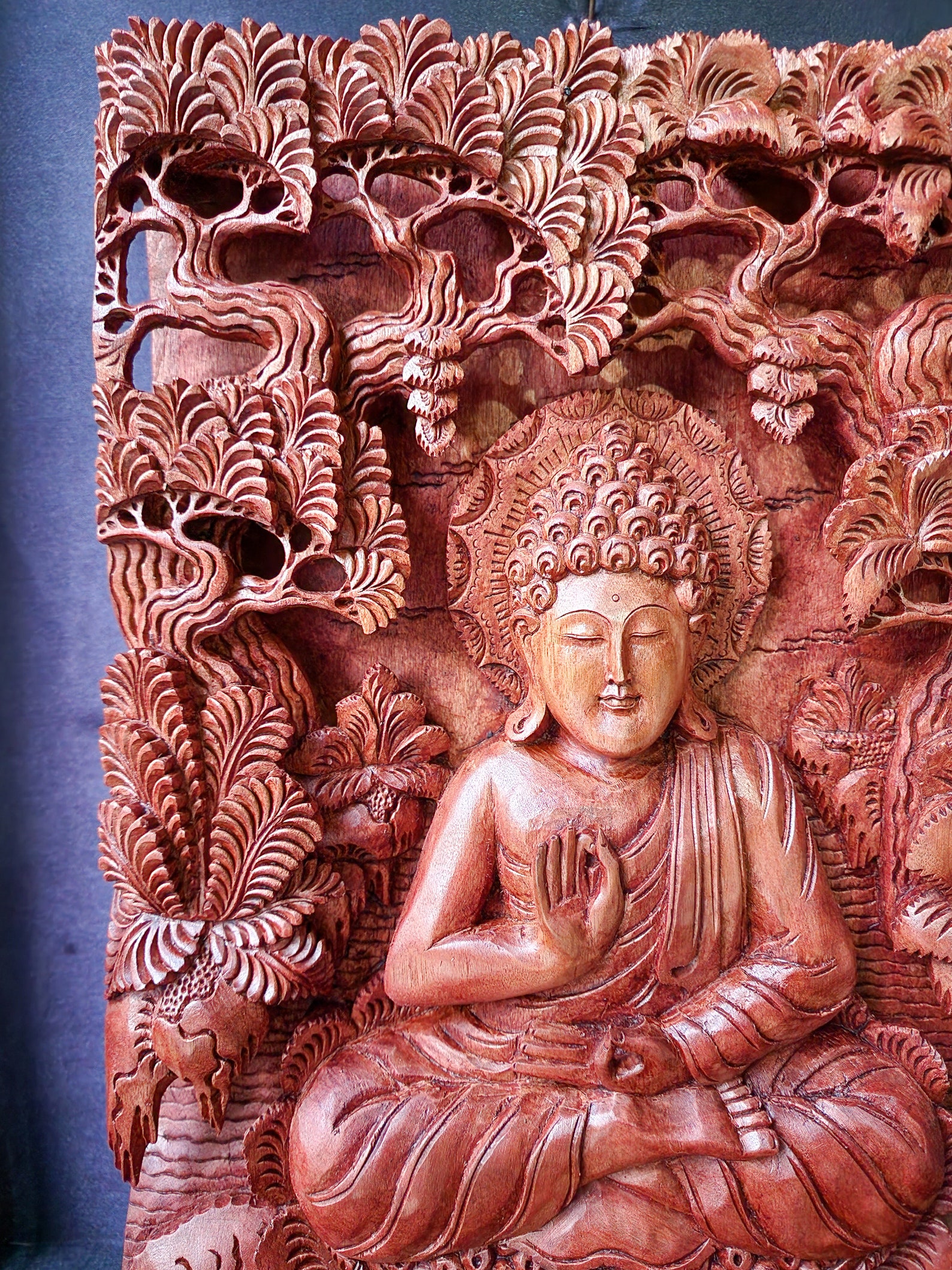 Handmade Balinese Buddha Wood Carving 49cm X 33cm X 7cm Wood - Etsy