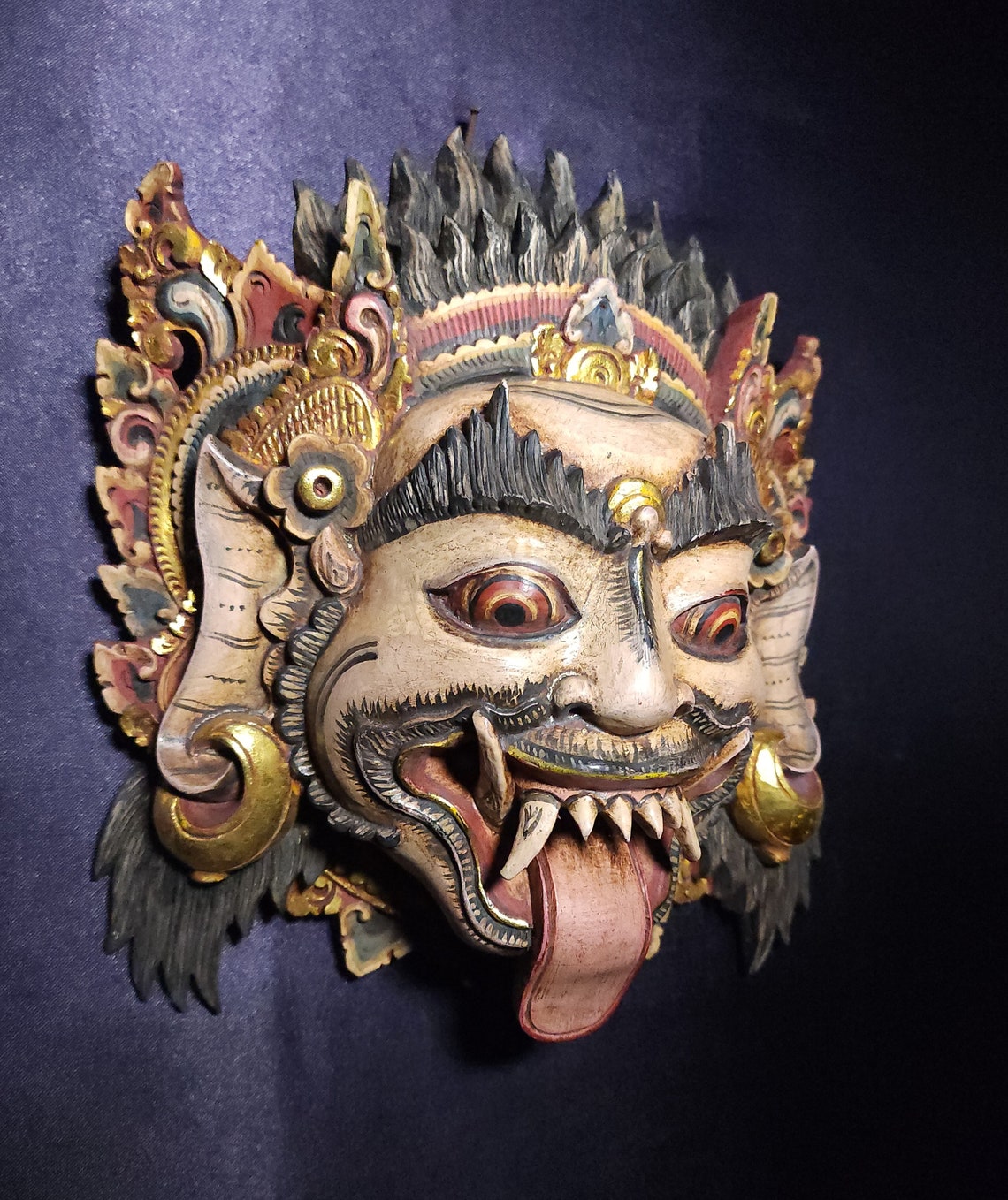Wooden Kali Goddess Mask Art Wooden Mask Balinese Mythology - Etsy