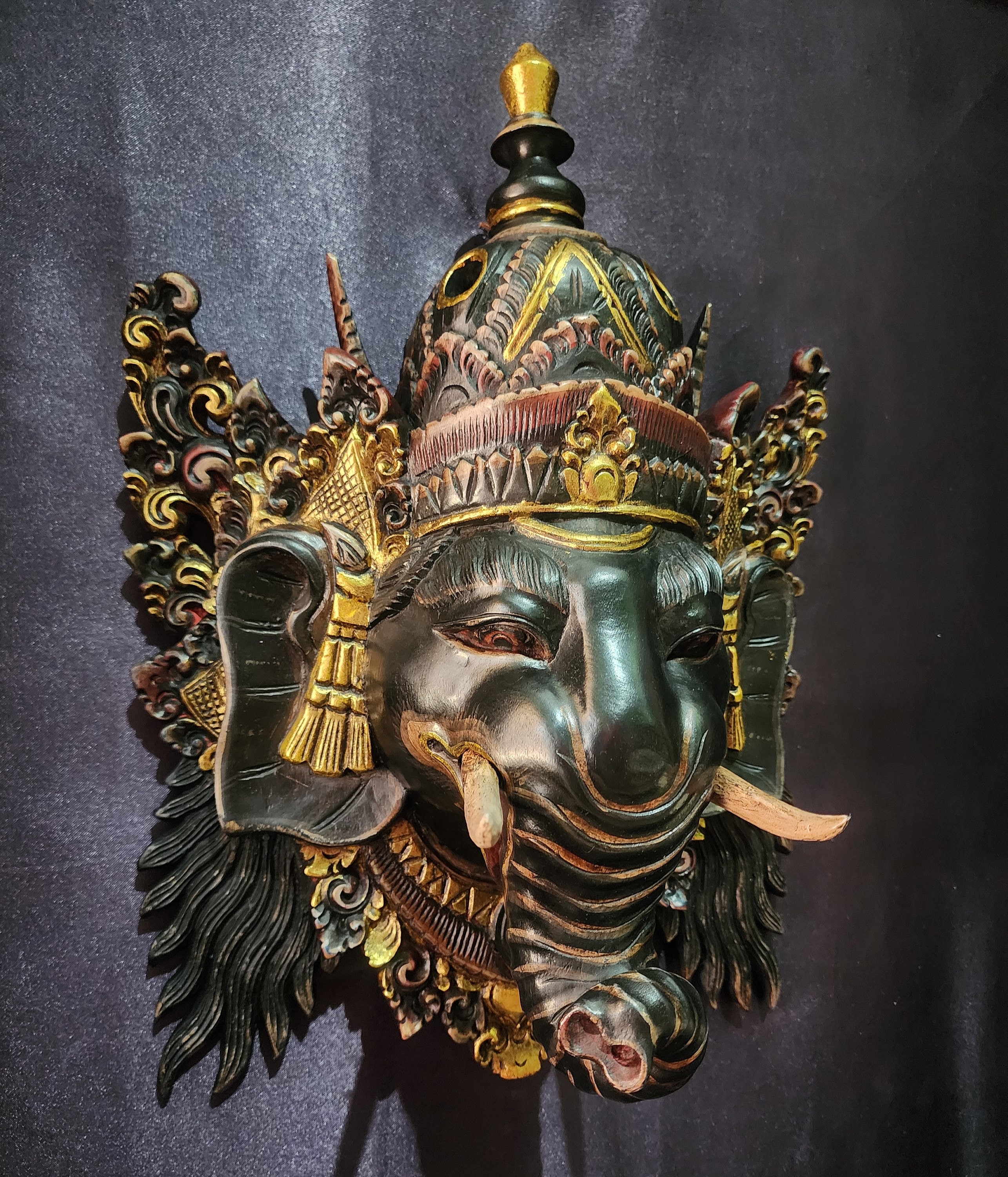 Wooden Lord Ganesh Mask Wooden Mask Balinese Mythology - Etsy