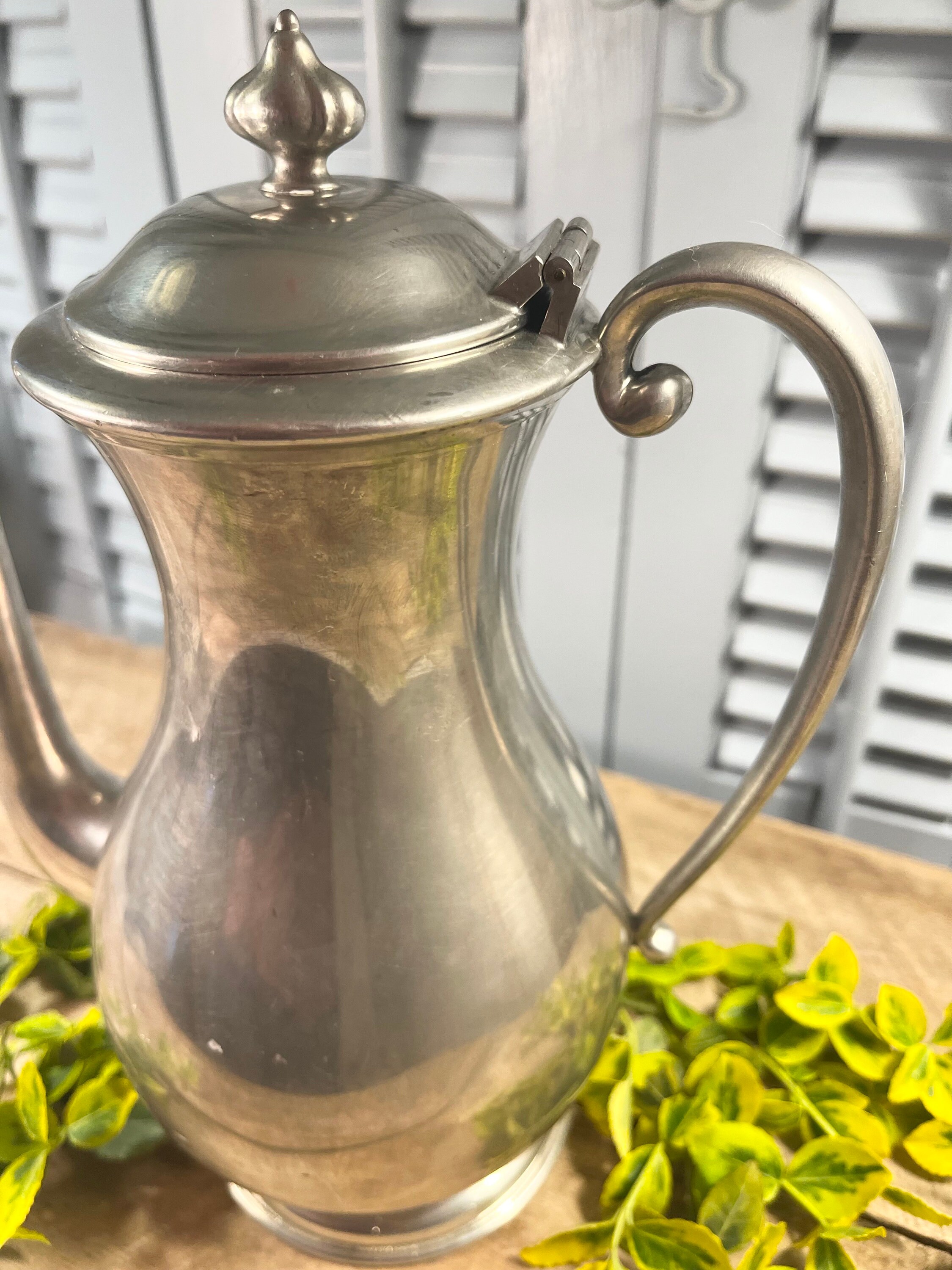 Vintage Kirk Stieff Pewter Silver Coffee Pot - Etsy