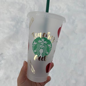 Teacher Fuel Starbucks Cup Teacher Gifts Reusable Cold | Etsy