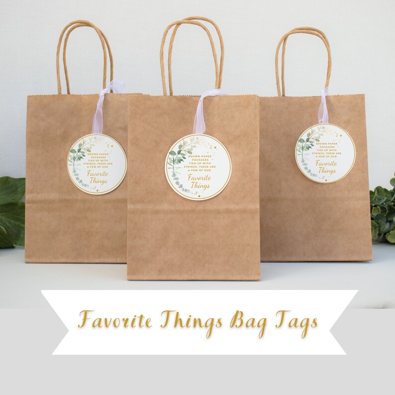 Favorite Things Party Gift Tags: Printable Bag Tags (PDF) - Etsy