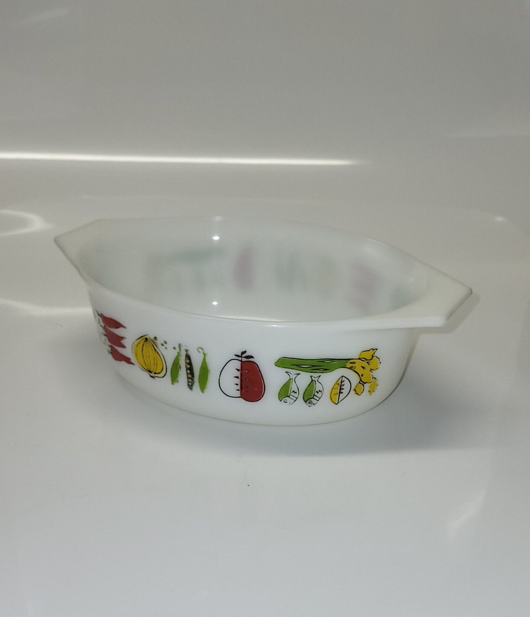 Retro Jaj Pyrex 1960s Harvest Vegetable Pattern Oval Casserole Dish Base - Etsy