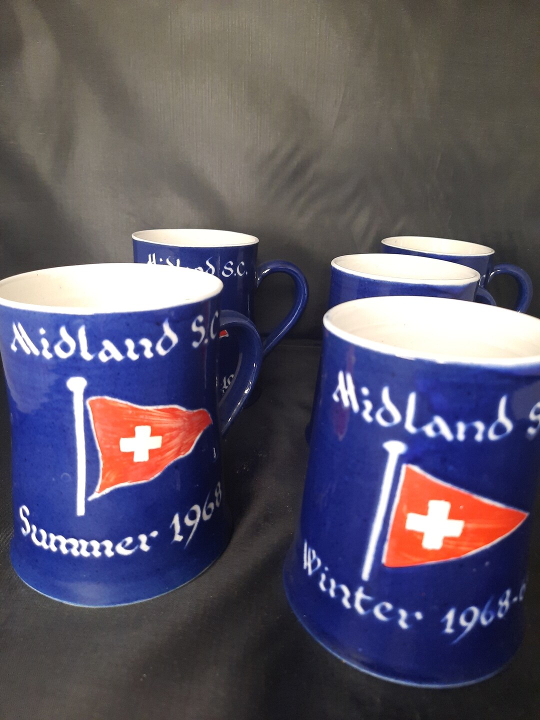 Vintage Set of 5 Tankards by Rainham Pottery Midland S.C - Etsy