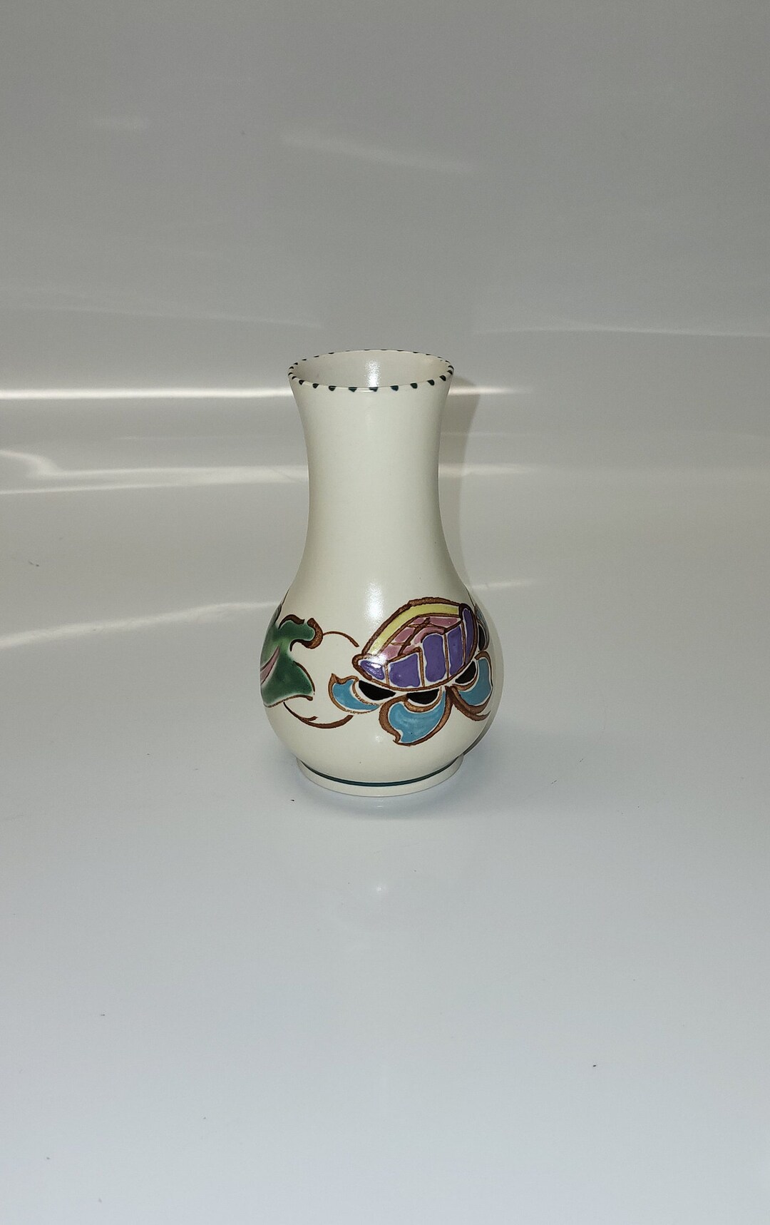 Vintage Honiton Devon Studio Pottery Vase Hand Painted Floral Design - Etsy