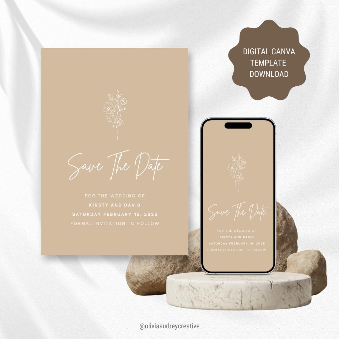 Newly Engaged Save the Date Template Downloadable and Printable Wedding ...