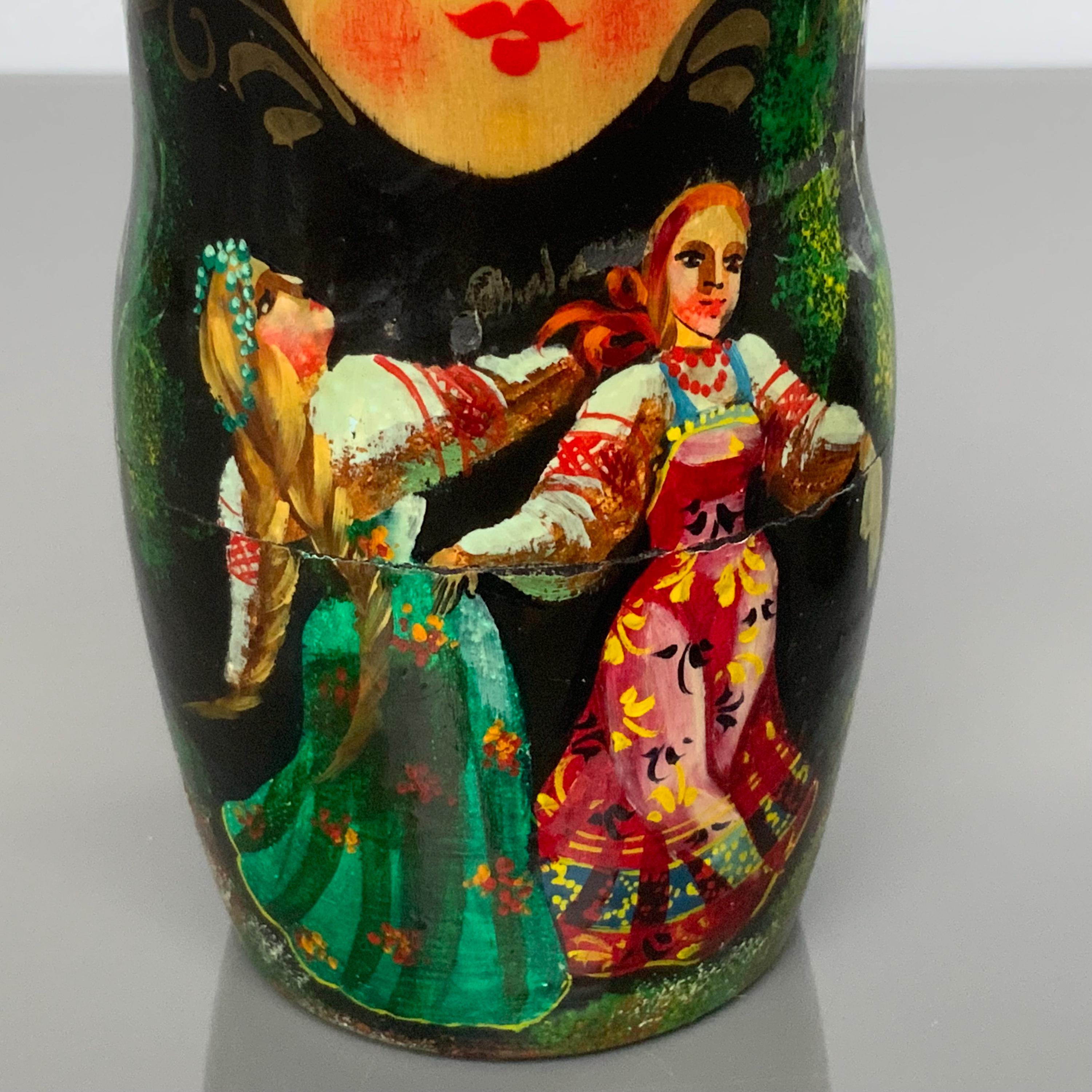 Matryoshka Nesting Dolls 4x Pcs, Fairytale Hand Painted Stacking Wooden ...