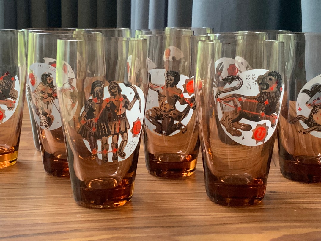 9 Glasses, Zodiac Constellation Astrology Glassware, Zodiac Signs ...