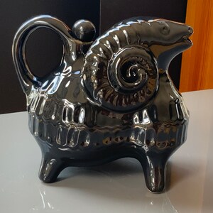 Decanter, Ram Figurine, Ceramic Sculpture Mid Century Pottery Animal ...