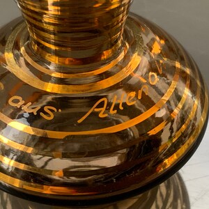 Vintage Very Small Amber Color Glass Vase, Gold-rimmed Glass, Gold Trim ...