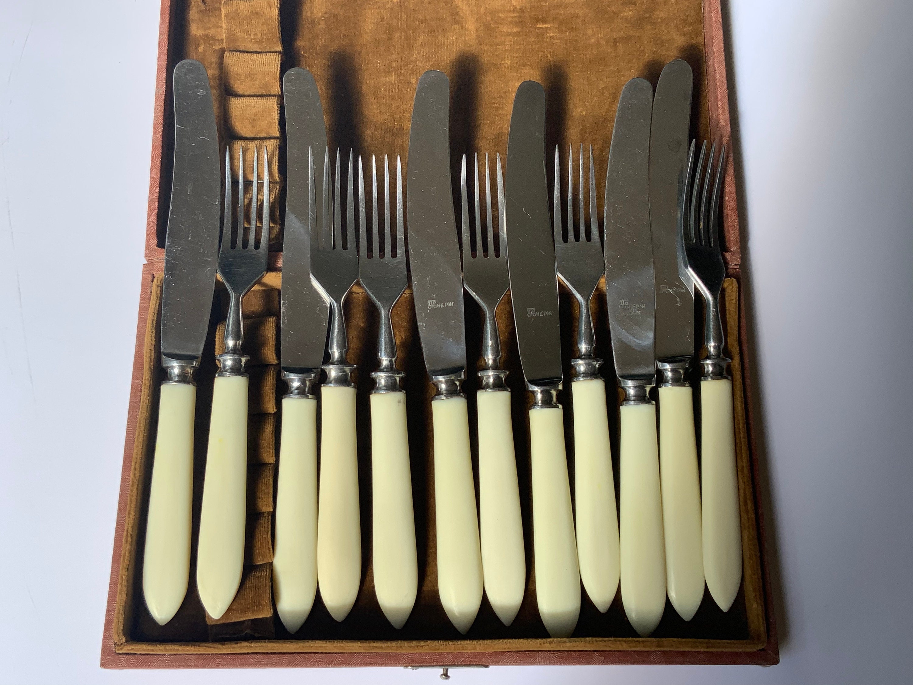 Antique Cutlery Set Faux Bone Bakelite Cutlery Flatware 6 - Etsy