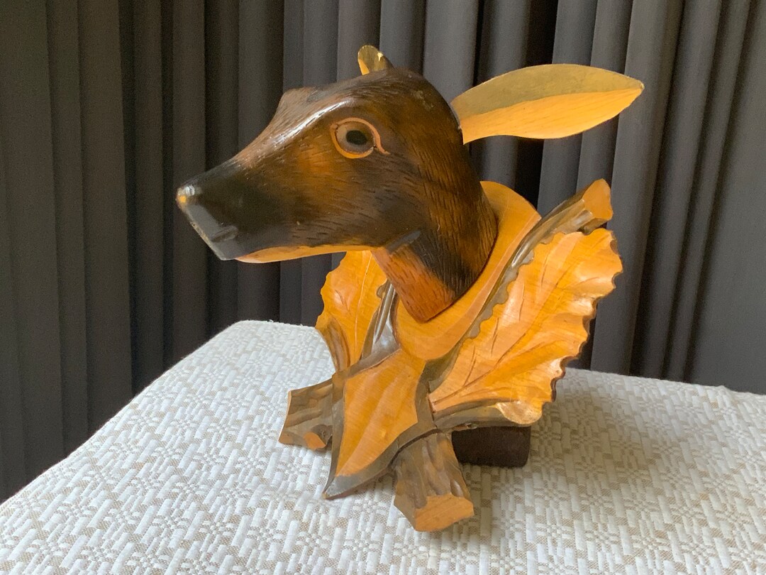Hand Carved Wood Roe Deer on Shield - Etsy