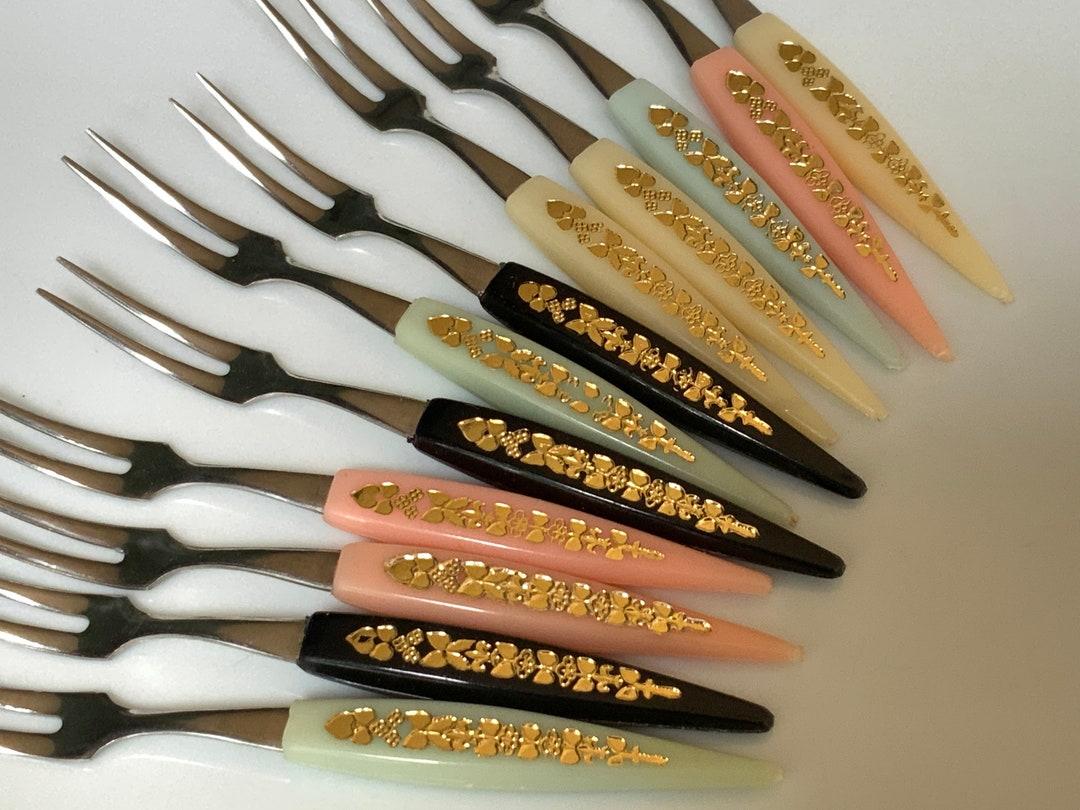 Vintage Canapé Forks Set: Embossed Oriental Design, USSR 1980s - Etsy