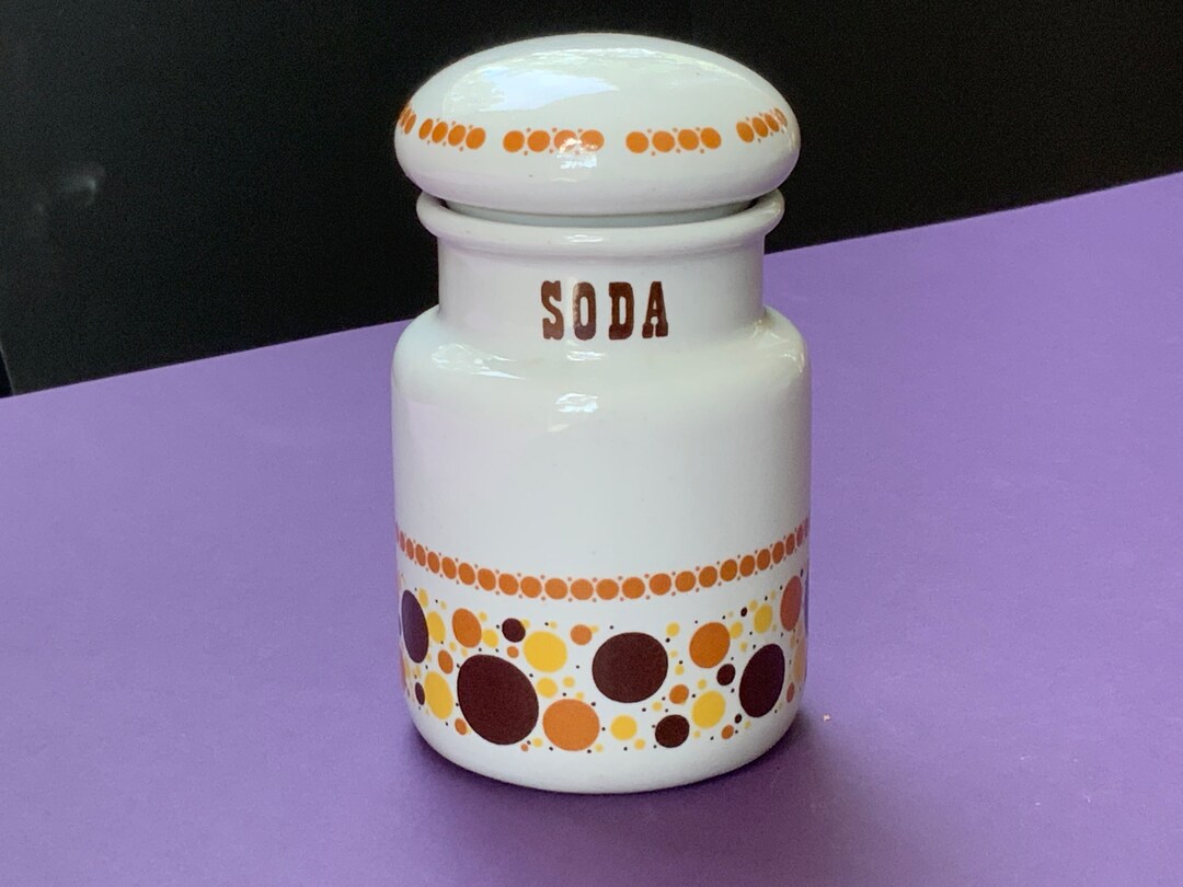 Vintage Spice Jar for Soda, Kitchen Storage Pot Riga Porcelain Factory ...