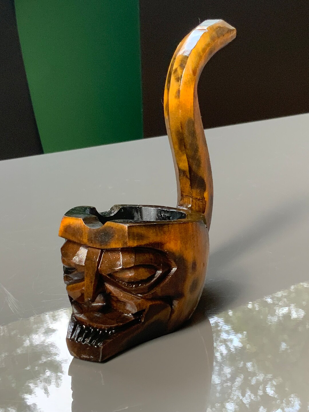 Devil Face Vintage Wooden Ashtray, Devils Theme Vintage Home Accessory ...